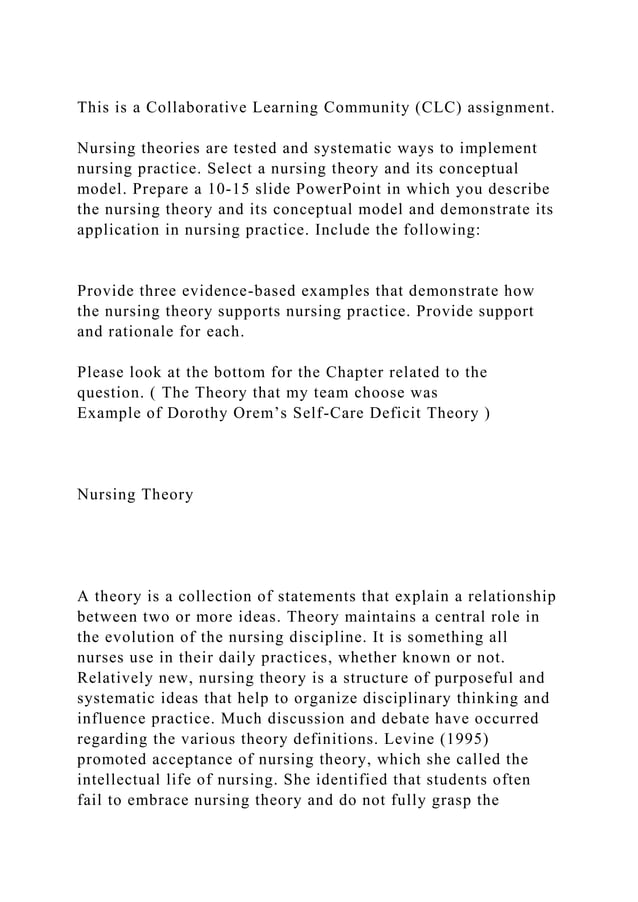 This is a Collaborative Learning Community (CLC) assignment.Nurs.docx