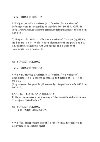 THIS IS AN EXAMPLE OF SOUTH UNIVERSITY’S IRB APPLICATION AND IS | DOCX