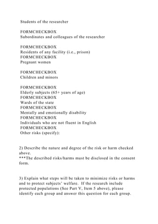 THIS IS AN EXAMPLE OF SOUTH UNIVERSITY’S IRB APPLICATION AND IS | DOCX