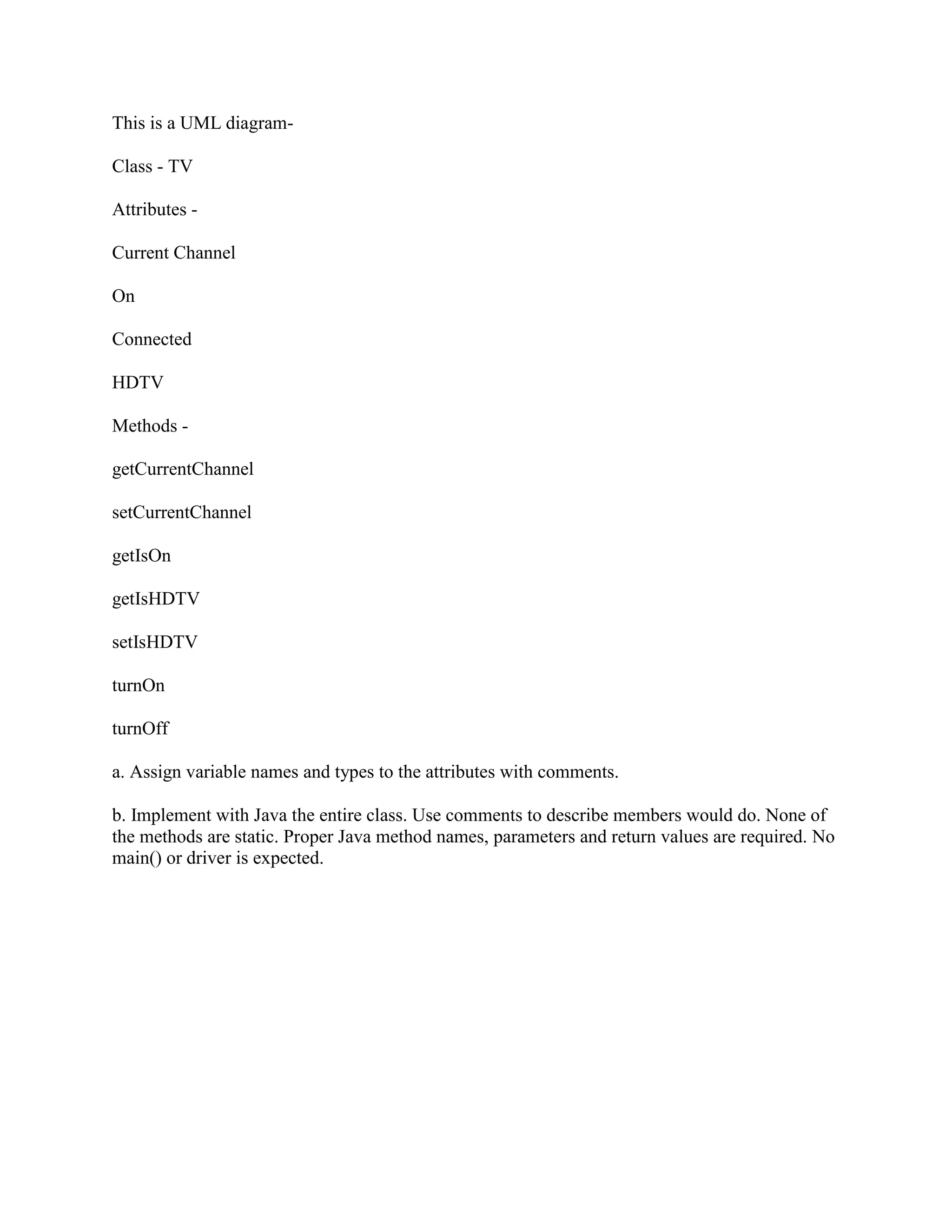 UML Class Diagram TV Java Implementation | PDF