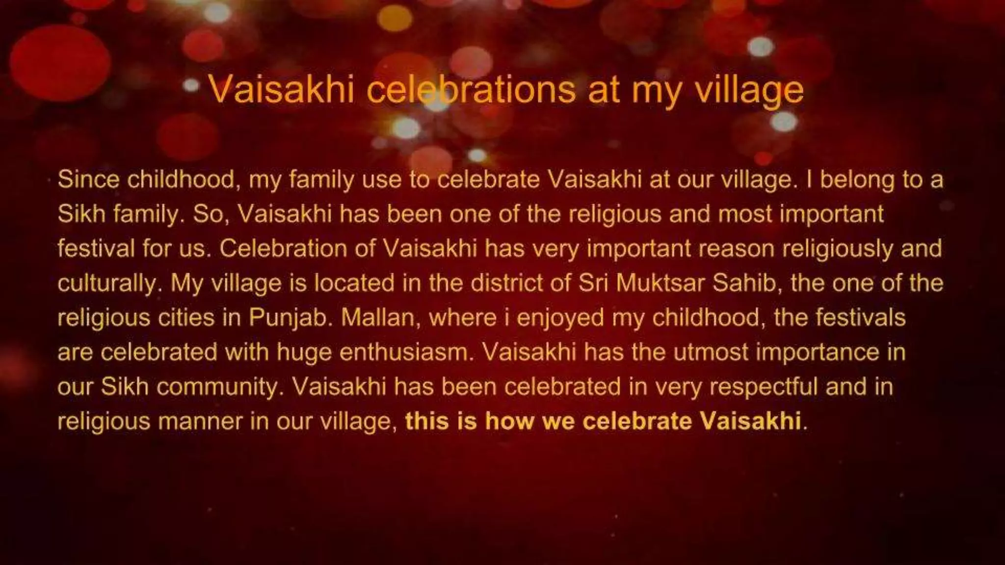 This is how we celebrate vaisakhi | PPTX