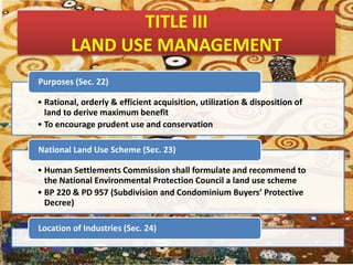 Contents of the Philippine Environment Code (from Title 3 onwards) | PPTX