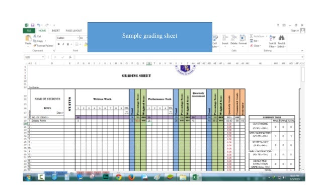 K To 12 Grading Sheet Based On Deped Order No 8 Series Of 2015 K To 12 Grading Sheet Based On Deped Order No 8 Series Of 2015