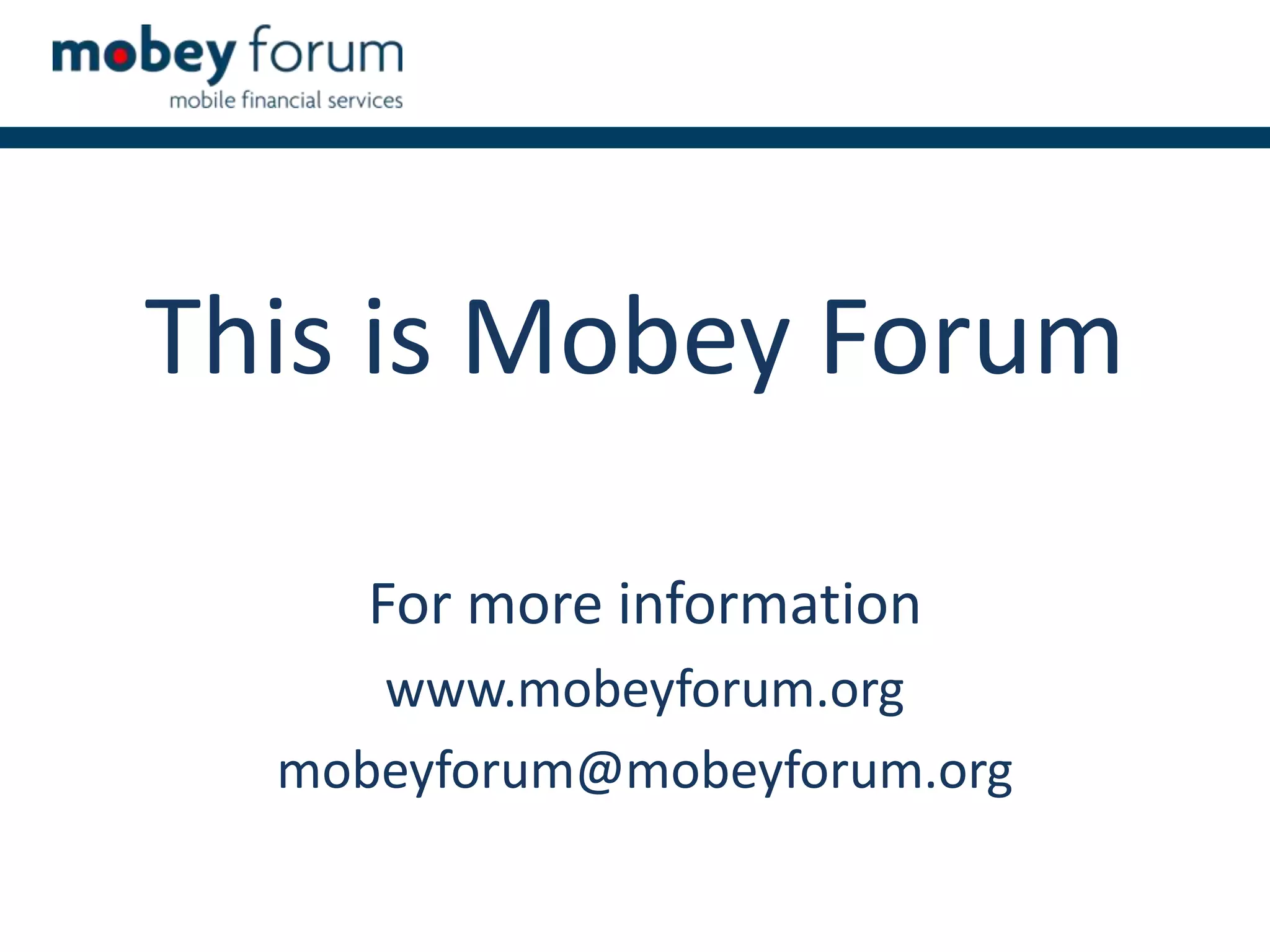 This is Mobey Forum | PPT