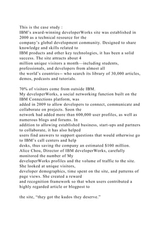 This is the case study IBM’s award-winning developerWorks site wa.docx