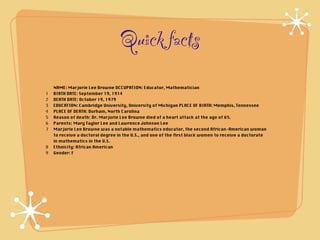 Marjorie Lee Browne | ZIP