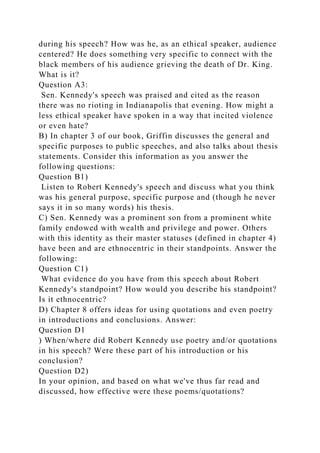 This is the speech you will watch Robert F. Kennedy speaking on t.docx