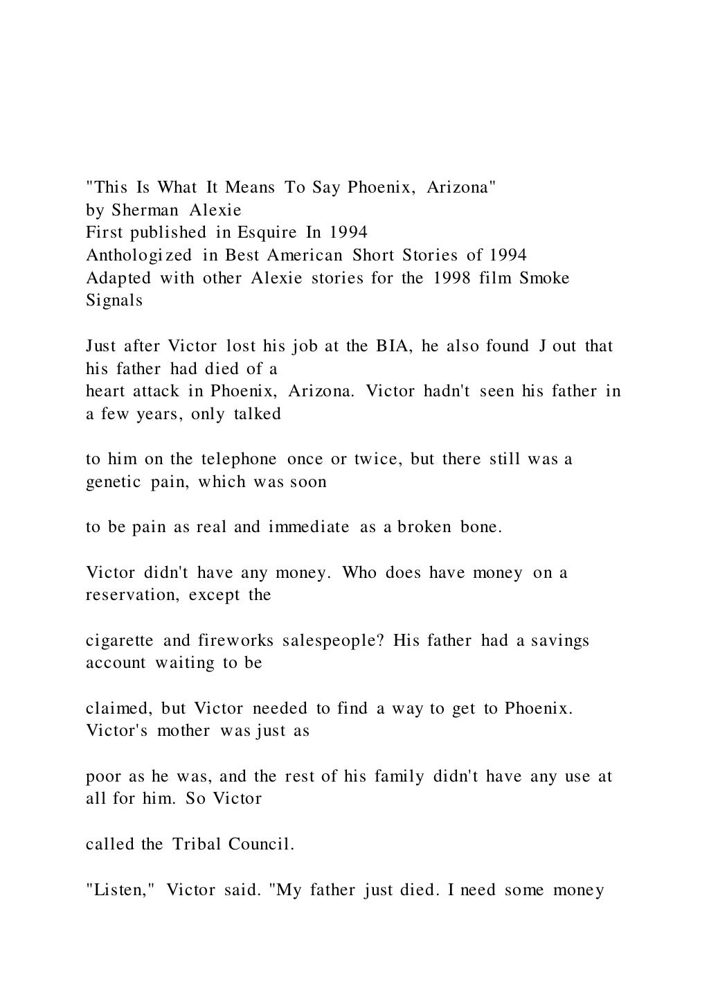 This Is What It Means To Say Phoenix, Arizona by Sherman A | PDF