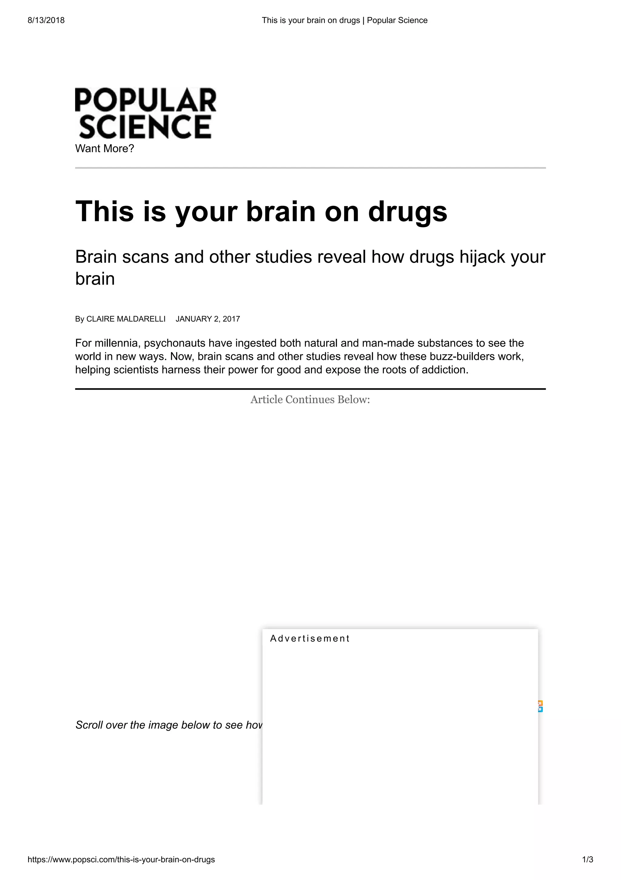 This is your brain on drugs | PDF | Illegal Drugs, Tobacco, eCigarettes ...