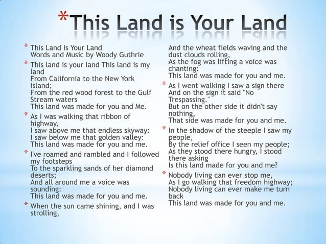 This land is our land | PPTX