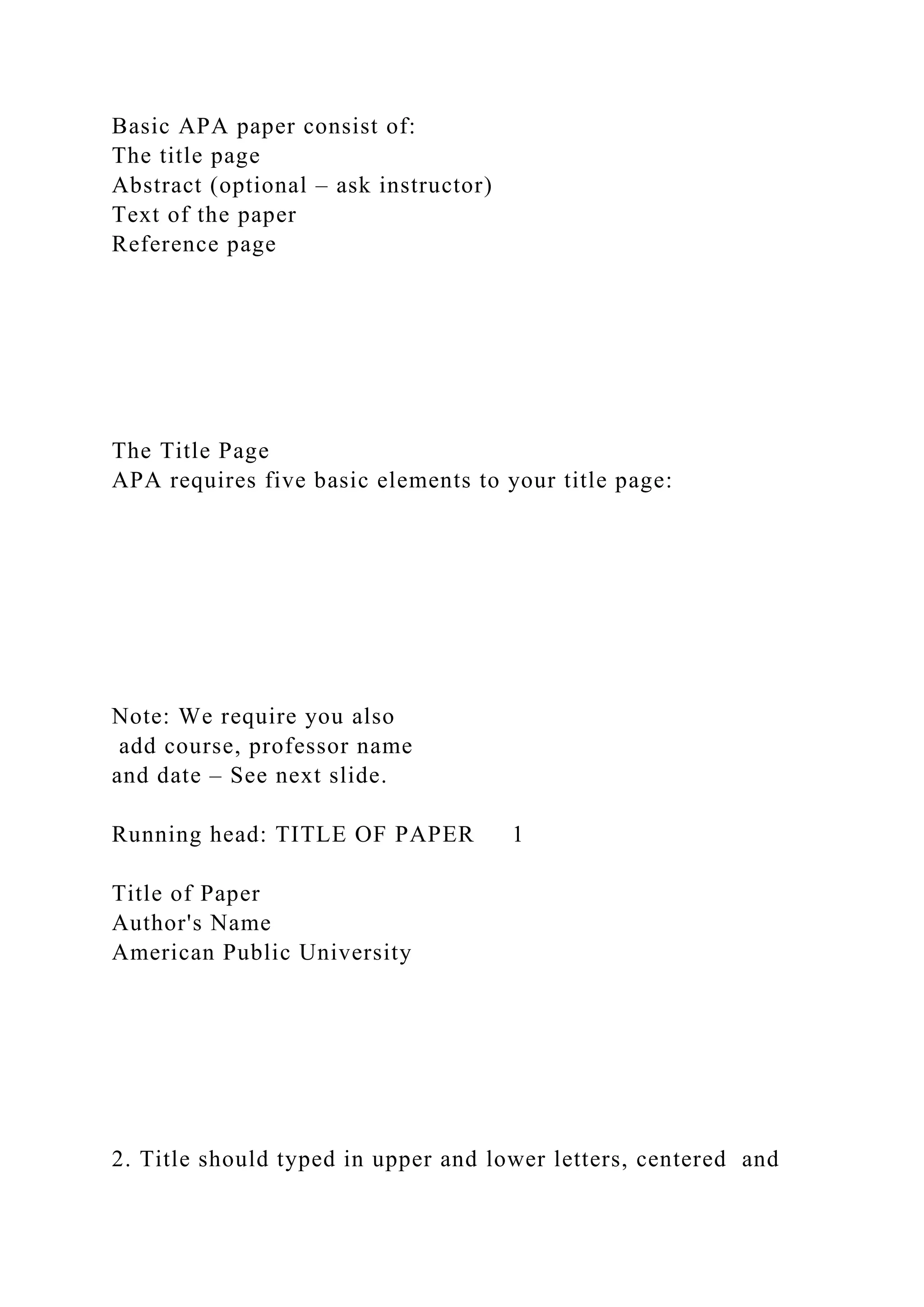 This module is designed to show the basic elements of APA style .docx