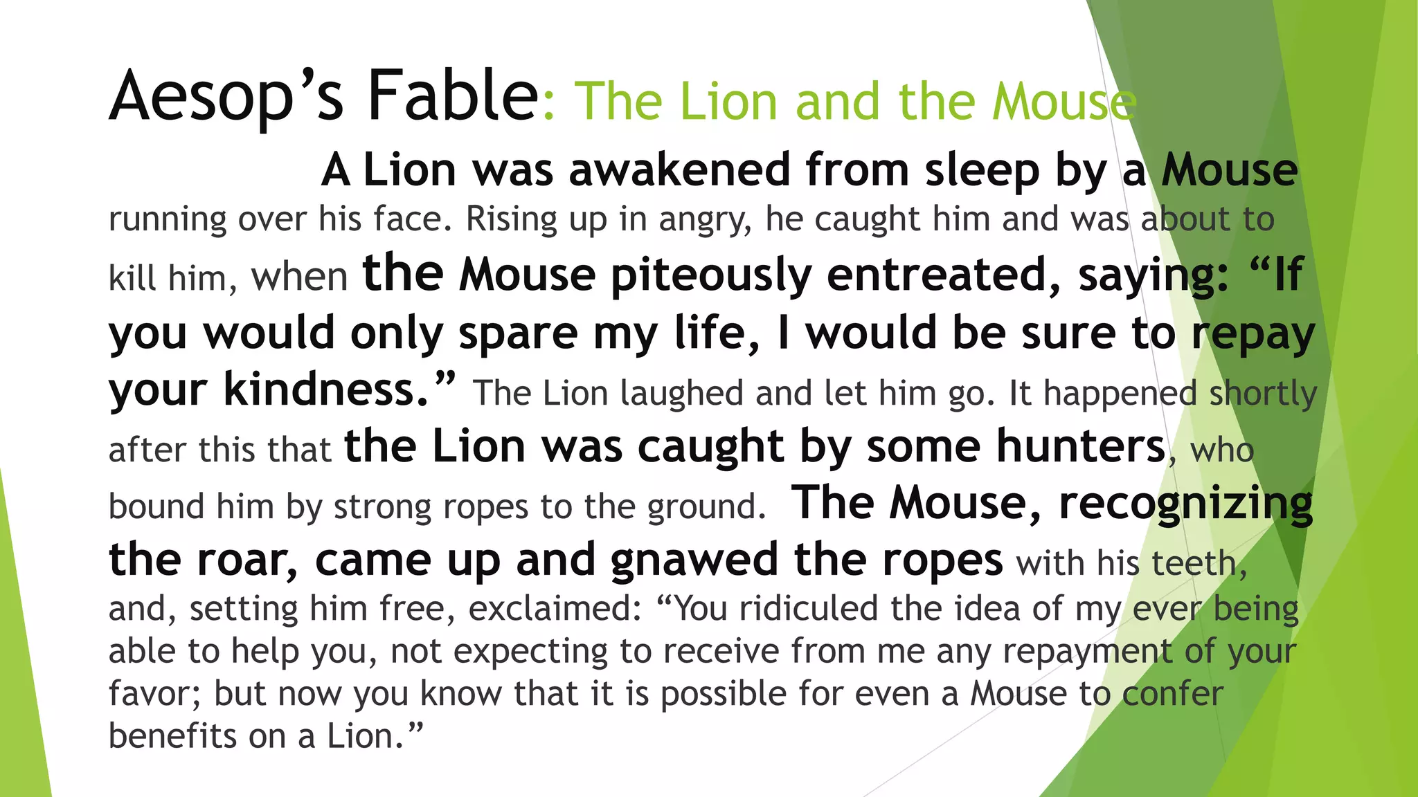 Aesop's Fables: The Lion and the Mouse & The Wolf and the Shepherd ...