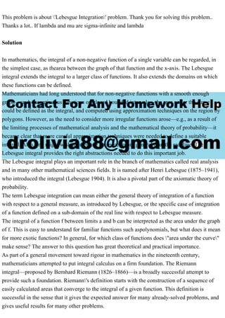 This problem is about Lebesgue Integration problem. Thank you fo.pdf