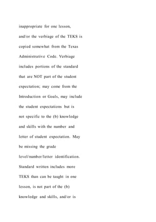 This project is aligned to the Texas Approved Educator Standards 1 | DOCX