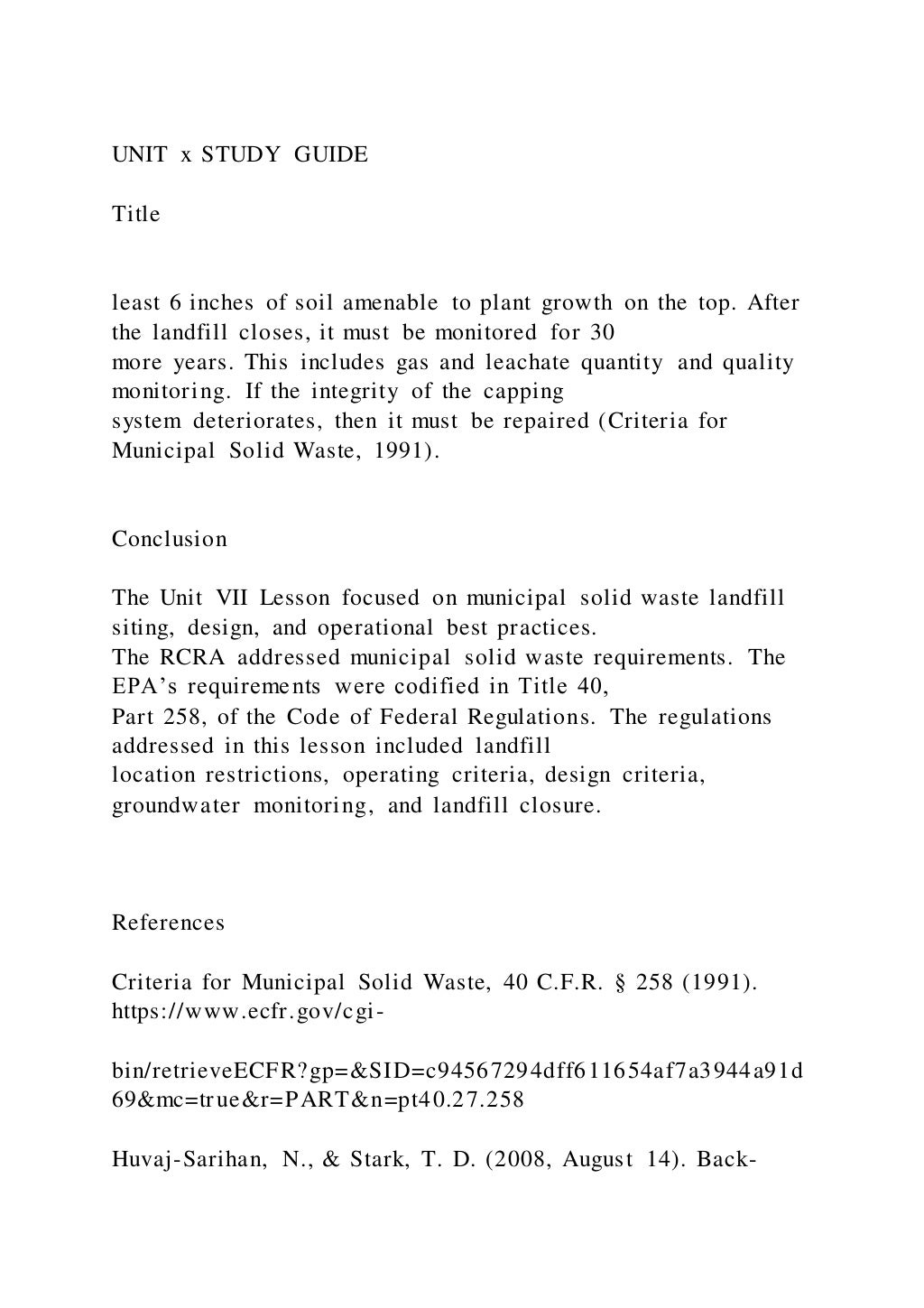 This unit has presented the evolution and best practices for solid | DOCX