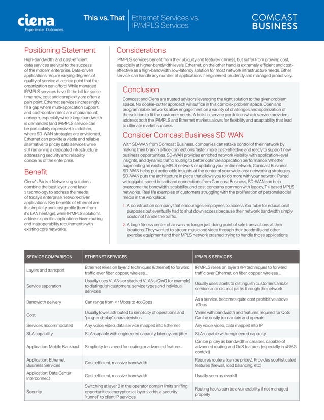 Comcast LAYER 2 VS. MPLS | PDF