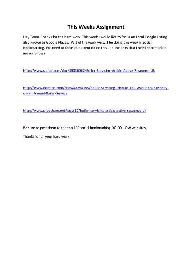 This weeks assignment | PDF