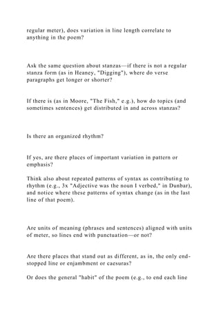 This weeks poems are fixed forms forms with tight constraints | PDF