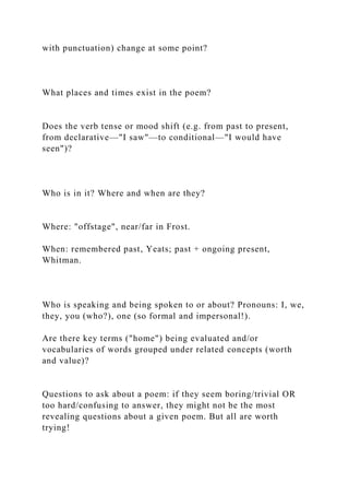 This weeks poems are fixed forms forms with tight constraints | PDF