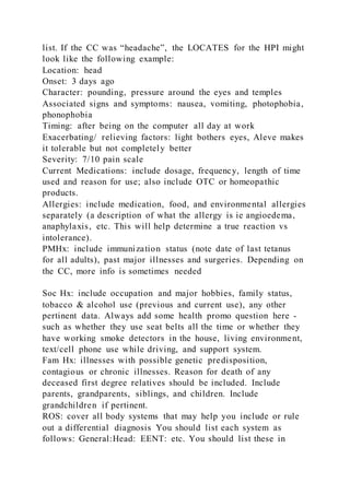 This week we are covering HEENT. At this time you are assigned an | DOCX