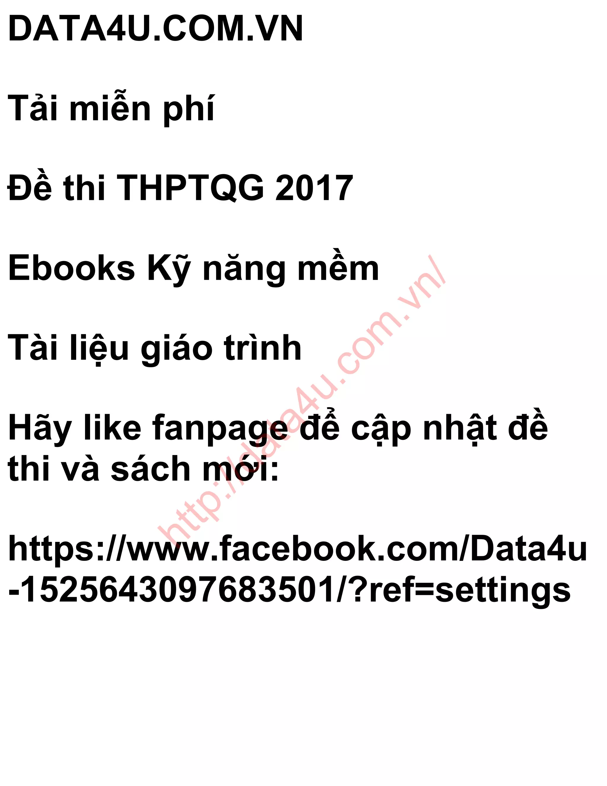 đề Thi thử thptqg năm 2017 có đáp án 3 | PDF
