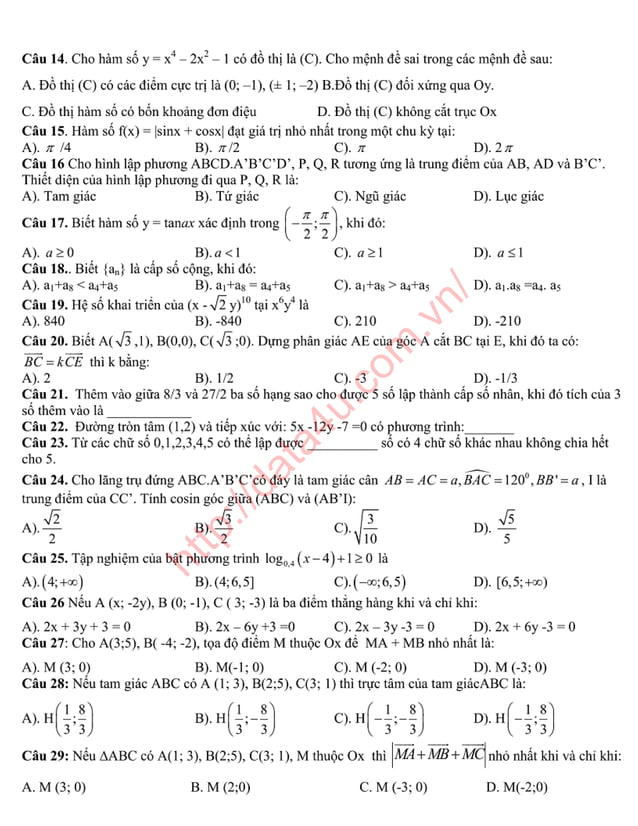 đề Thi thử thptqg năm 2017 có đáp án 3 | PDF