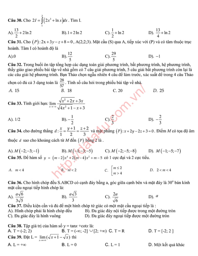 đề Thi thử thptqg năm 2017 có đáp án 3 | PDF