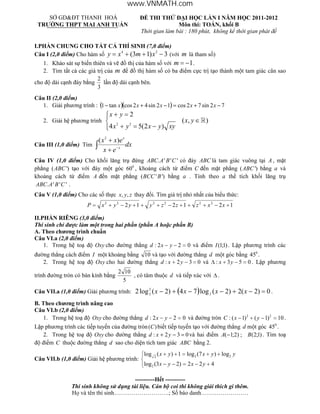 Thi thử toán mai anh tuấn th 2012 lần 1 k b | PDF
