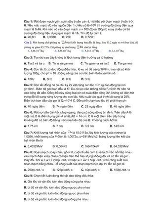 Thi thu li 2015 | PDF