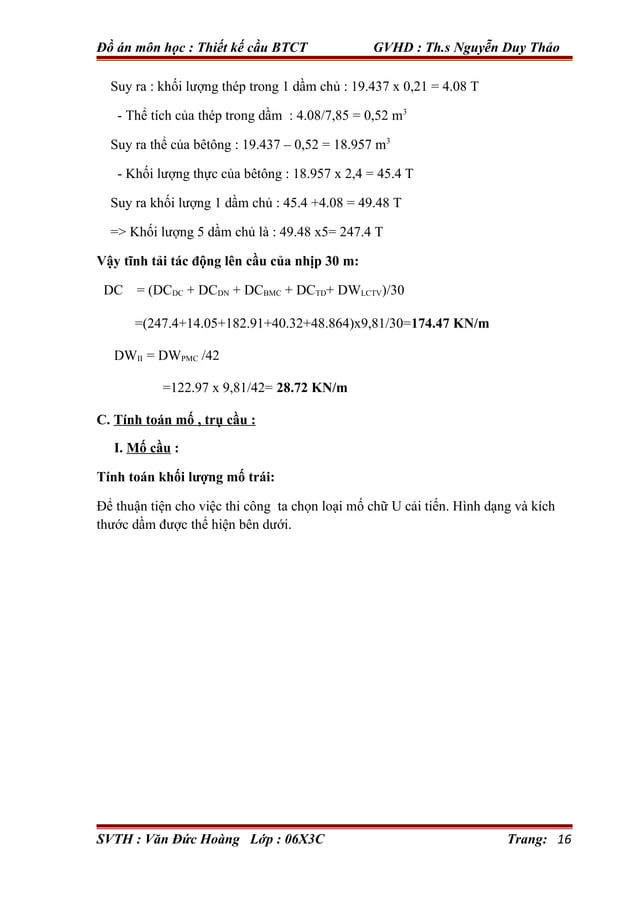 Thiết kế cầu btct dầm đơn giản dự ứng lực căng sau (kèm bản vẽ) | PDF