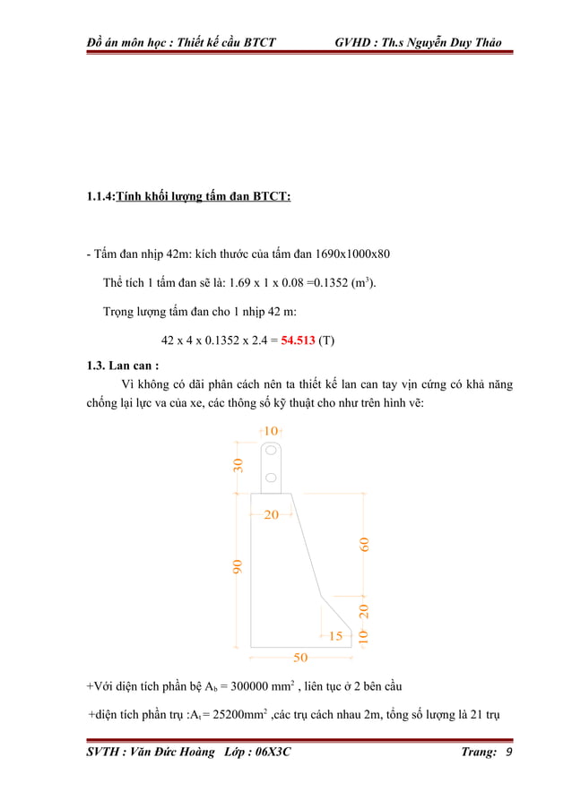 Thiết kế cầu btct dầm đơn giản dự ứng lực căng sau (kèm bản vẽ) | PDF