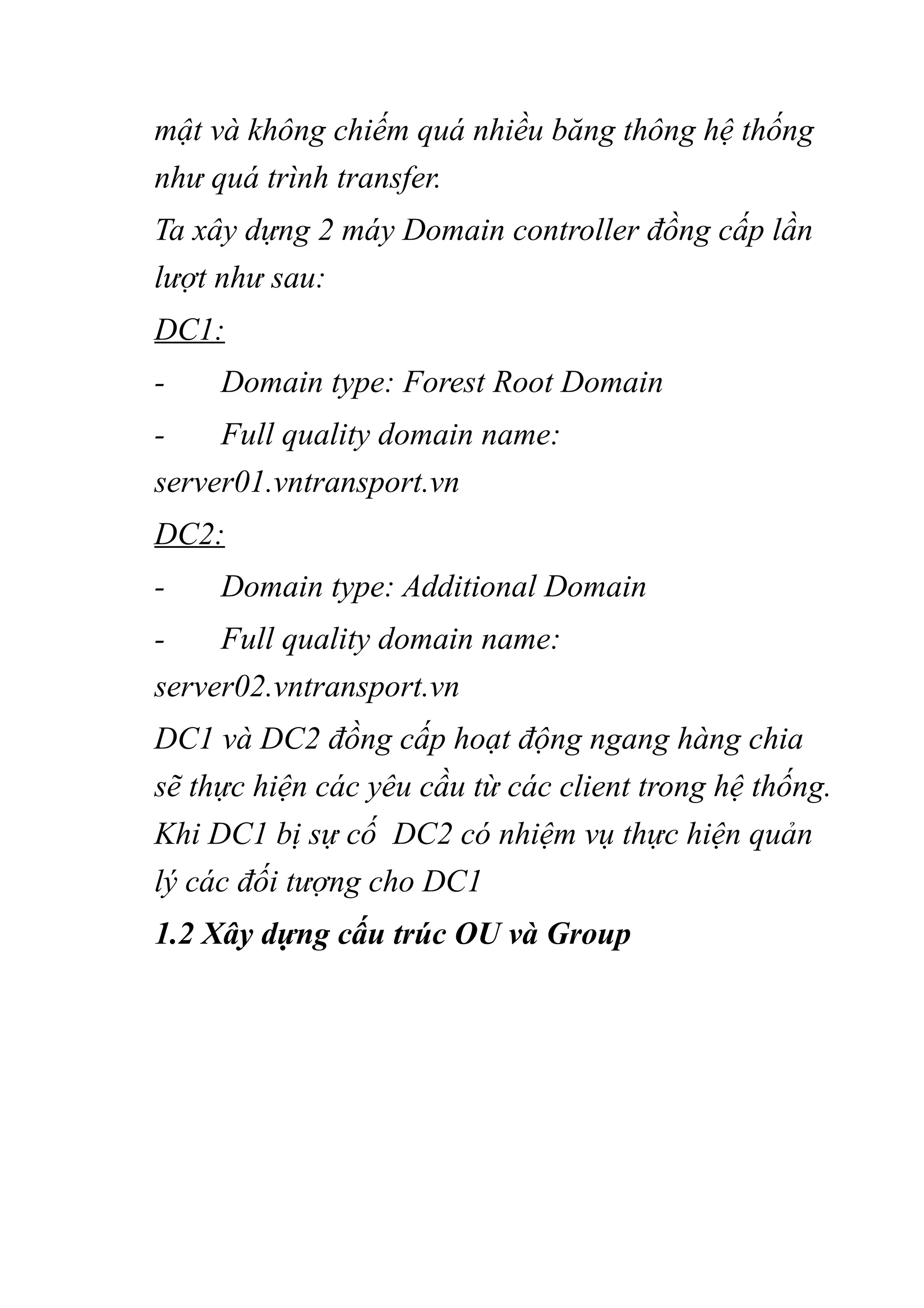 Thiết kế hệ thống mạng nội bộ cho cty vn transport | DOC