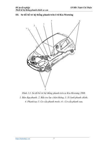 Đồ án Thiết kế hệ thống phanh chính xe con | PDF