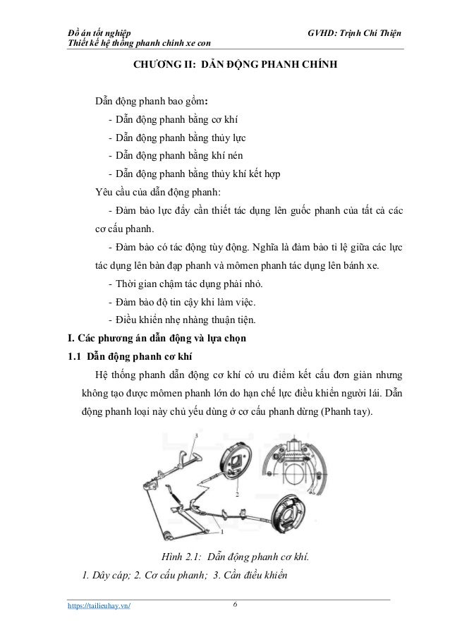 Đồ án Thiết kế hệ thống phanh chính xe con | PDF