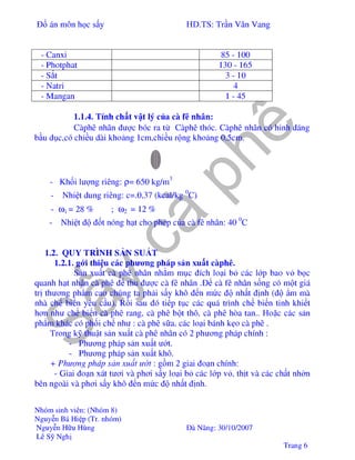 Thiết kế hệ thống sấy hầm sấy cà phê nhân năng suất 1000 kg khô.h | PDF