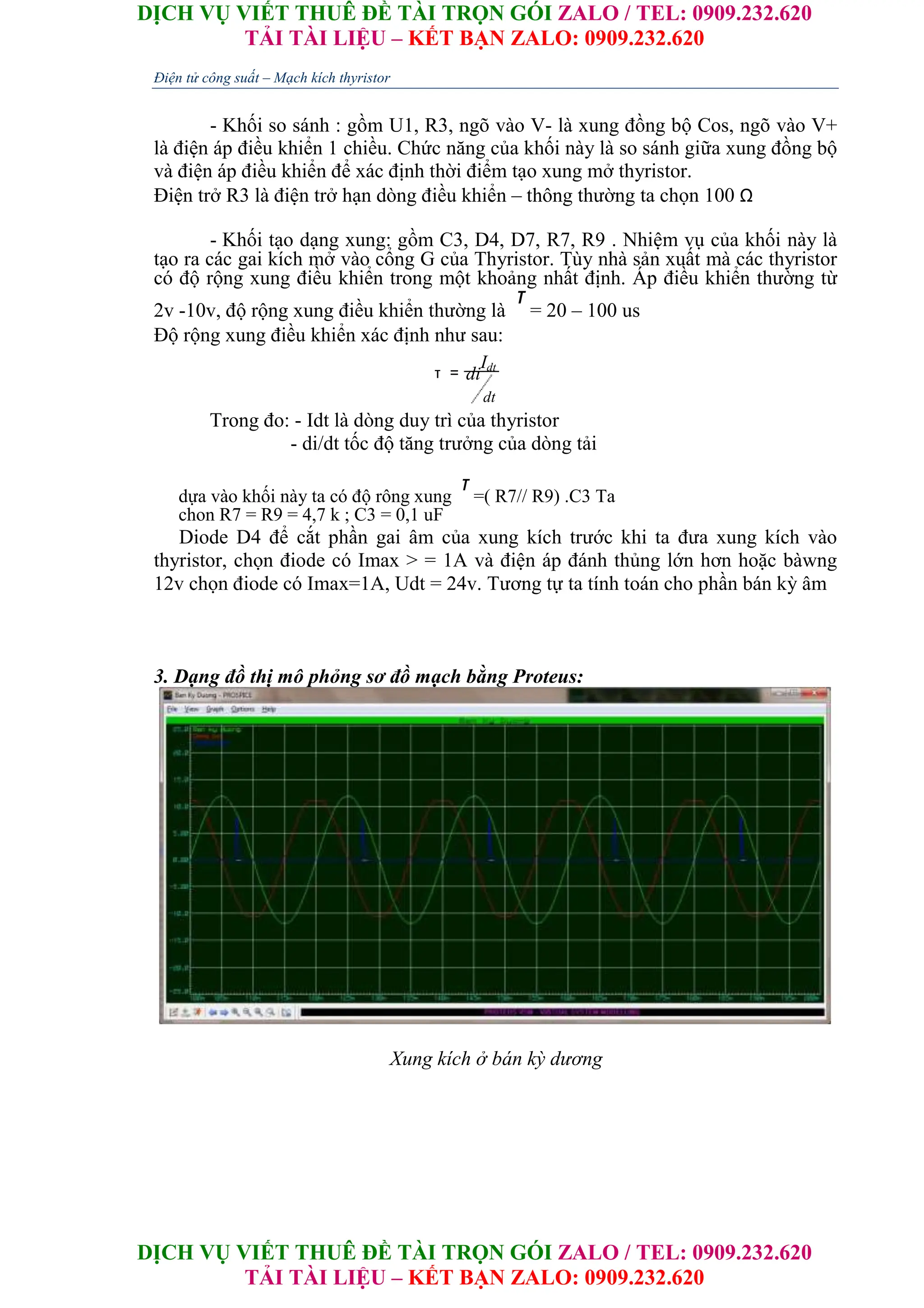 Thiết kế mô hình mạch kích Thyristor trong thiết bị chỉnh lưu hình tia ...