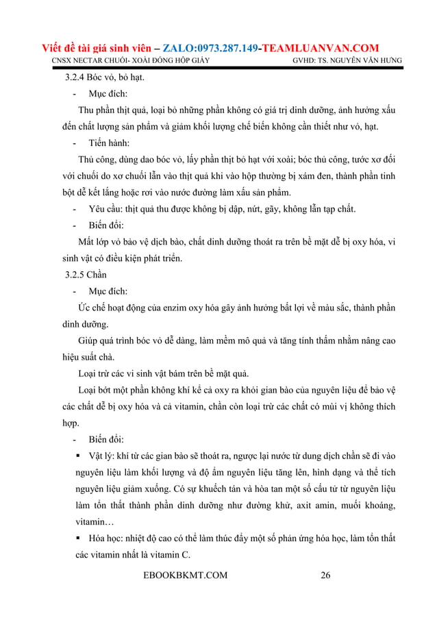 Thiết kế phân xưởng sản xuất nước quả nectar chuối và xoài năng suất 10 tấn sản phẩm trên ca.docx