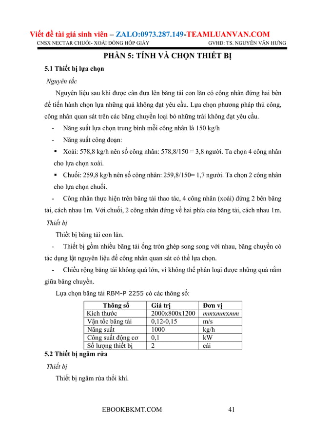 Thiết kế phân xưởng sản xuất nước quả nectar chuối và xoài năng suất 10 tấn sản phẩm trên ca.docx
