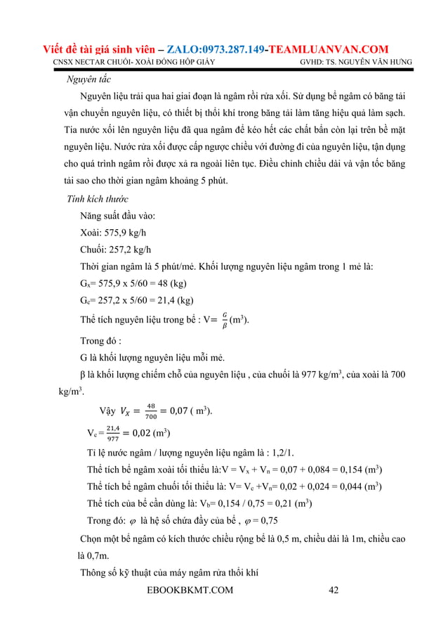 Thiết kế phân xưởng sản xuất nước quả nectar chuối và xoài năng suất 10 tấn sản phẩm trên ca.docx