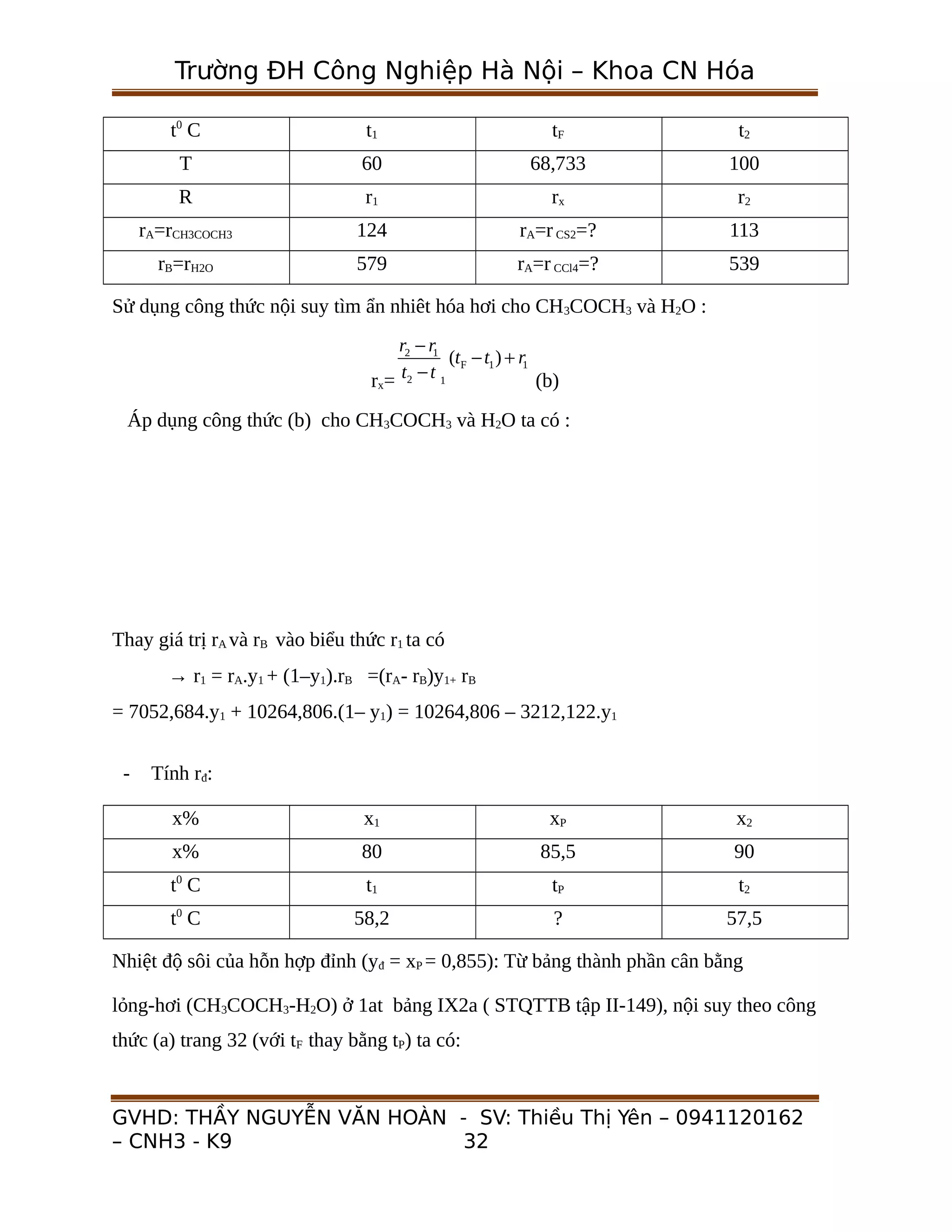 Thiết kế tháp chưng luyện liên tục loại tháp đĩa chóp để phân tách hỗn ...