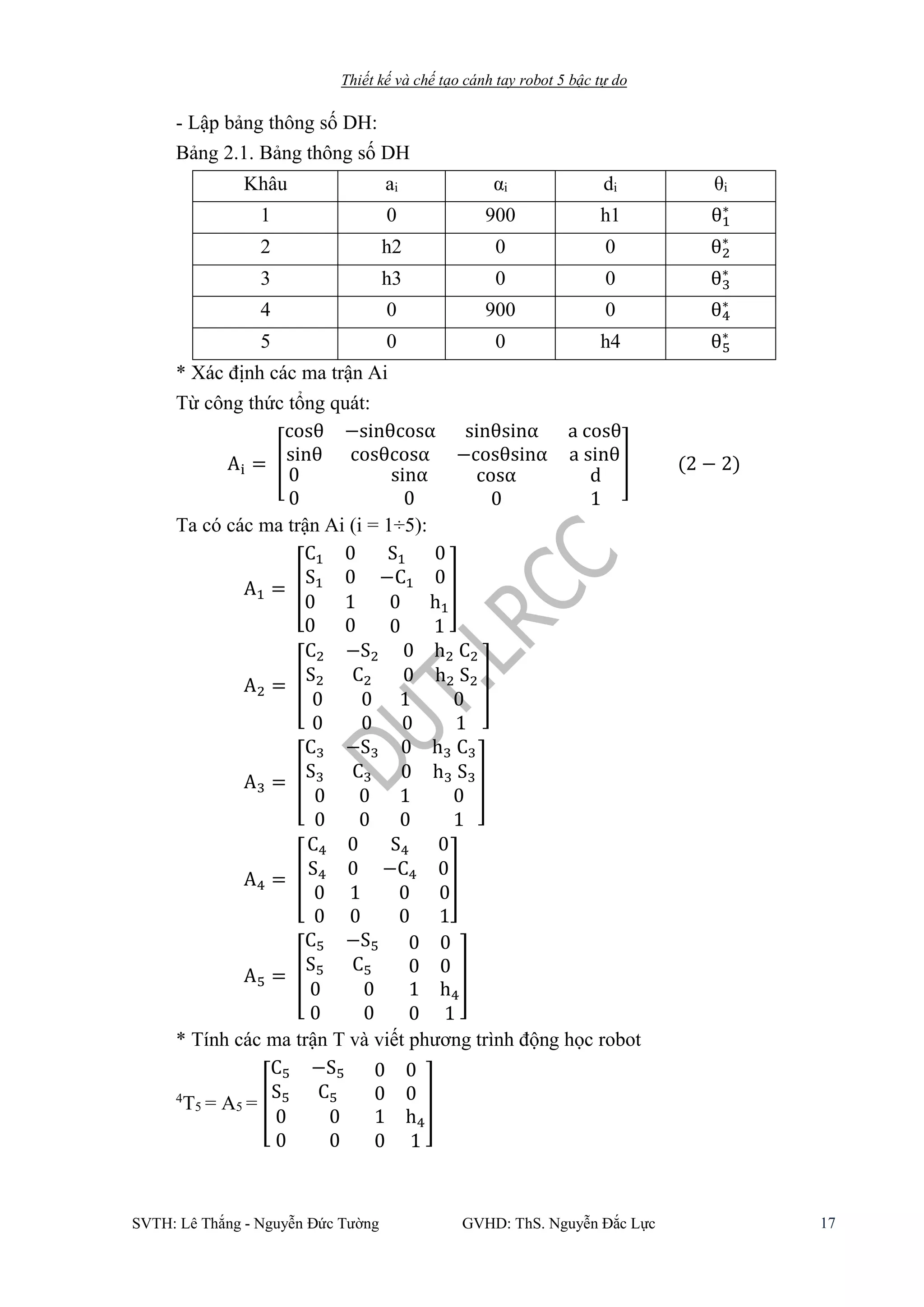 Thiết kế và chế tạo cánh tay robot 5 bậc tự do, LÊ THẮNG.pdf