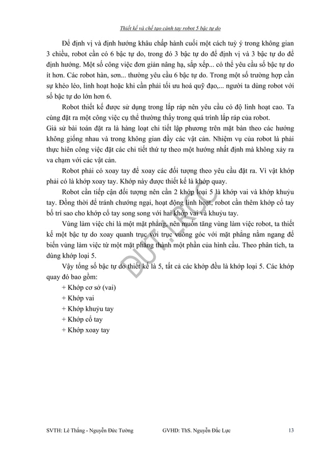 Thiết kế và chế tạo cánh tay robot 5 bậc tự do, LÊ THẮNG.pdf
