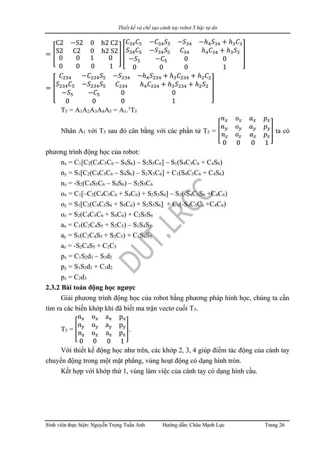 Thiết kế và chế tạo cánh tay robot 5 bậc tự do, NGUYỄN TRỌNG TUẤN ANH.pdf