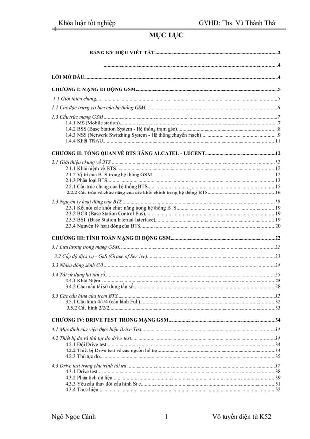 Thiết kế xây dựng trạm bts phục vụ cho một vùng và kiểm tra hoạt động trạm bts bằng phương pháp ...