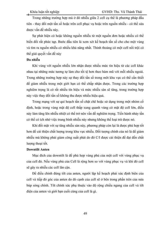 Thiết kế xây dựng trạm bts phục vụ cho một vùng và kiểm tra hoạt động trạm bts bằng phương pháp ...