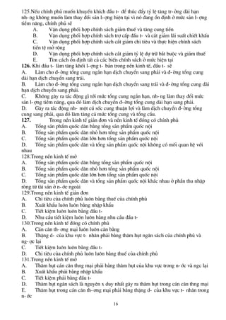 đề Thi trắc nghiệm kinh tế vĩ mô (có đáp án) | PDF