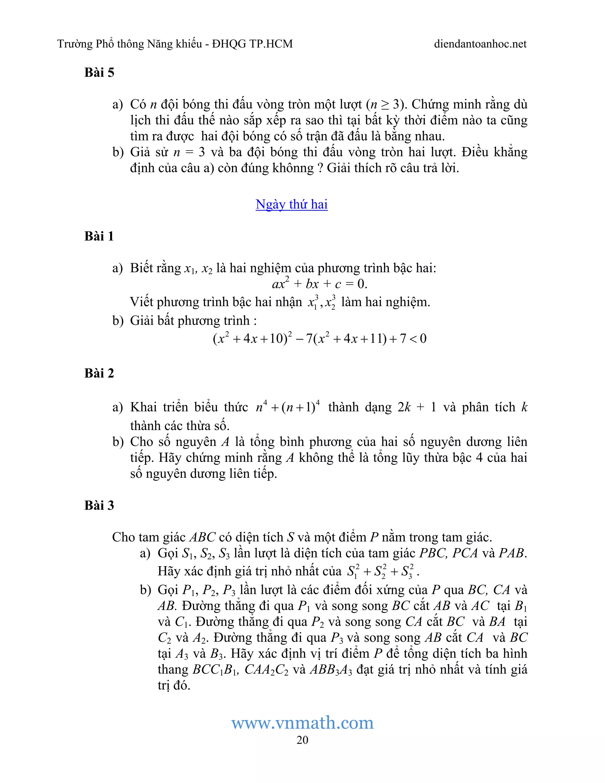 đề Thi tuyển sinh ptnk tphcm 1993 2008 - truonghocso.com
