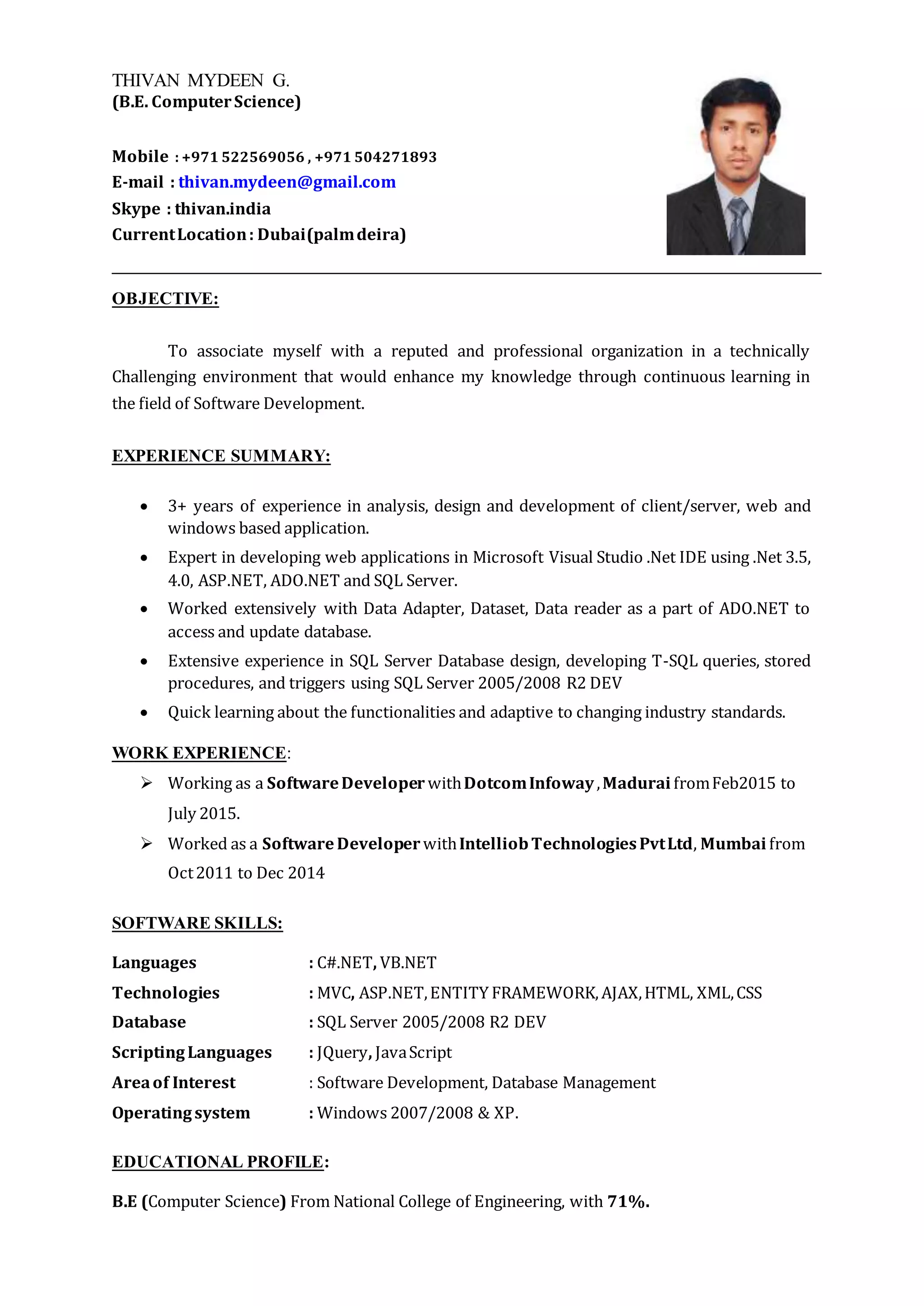 Thivan mydeen gulam mydeen | DOCX