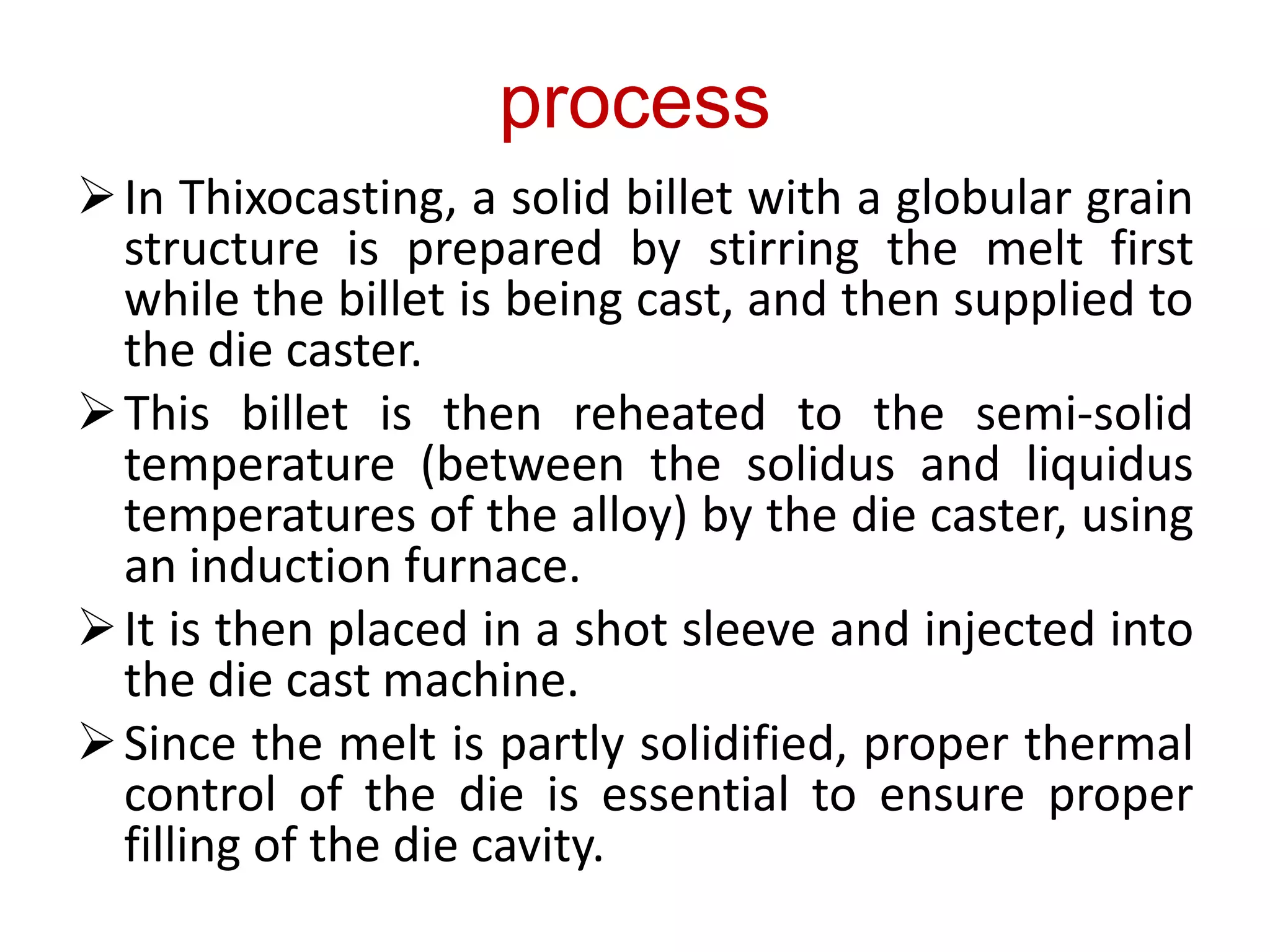 Thixocasting or semi solid metal casting | PPTX