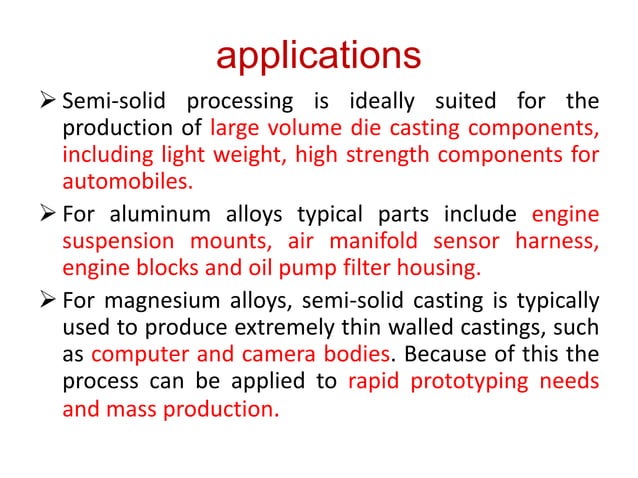 Thixocasting or semi solid metal casting | PPTX | Chemistry | Science